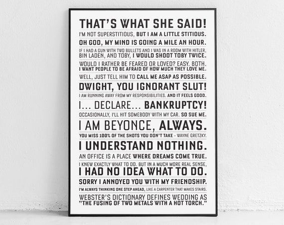 The Office Quote Print: Quotes TV Show US Poster Gifts | Etsy
