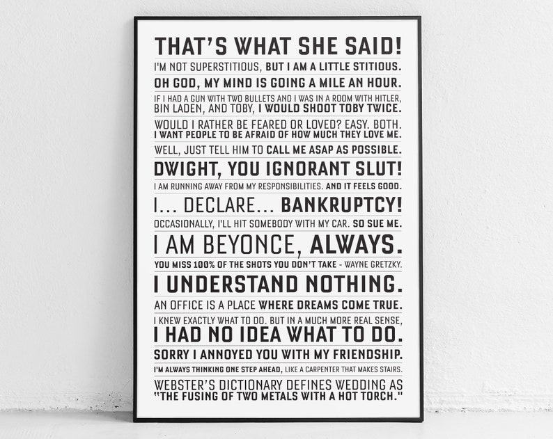 The Office Quote Print: Quotes TV Show US Poster Gifts | Etsy