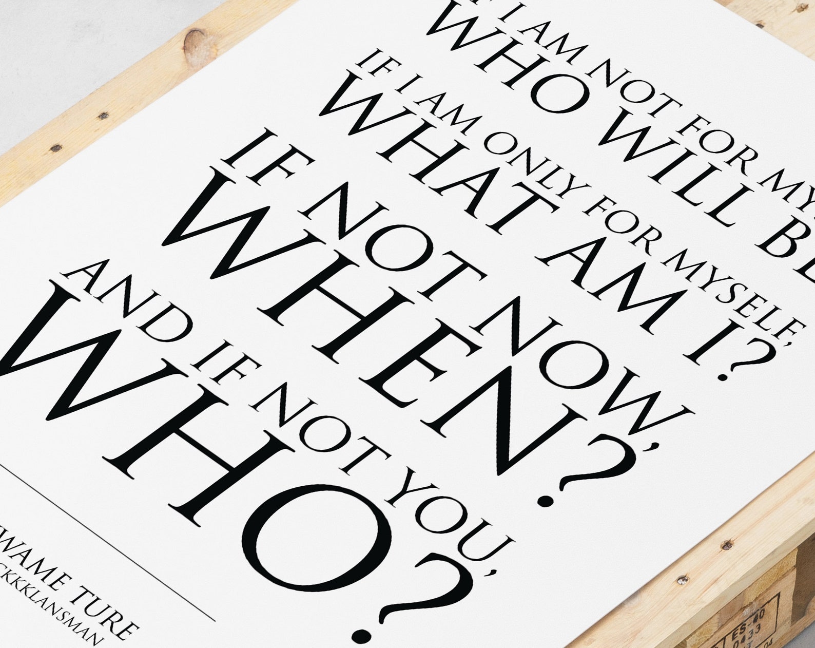 Blackkklansman Quote Poster: Kwame Ture Print, If I Am Not for Myself ...