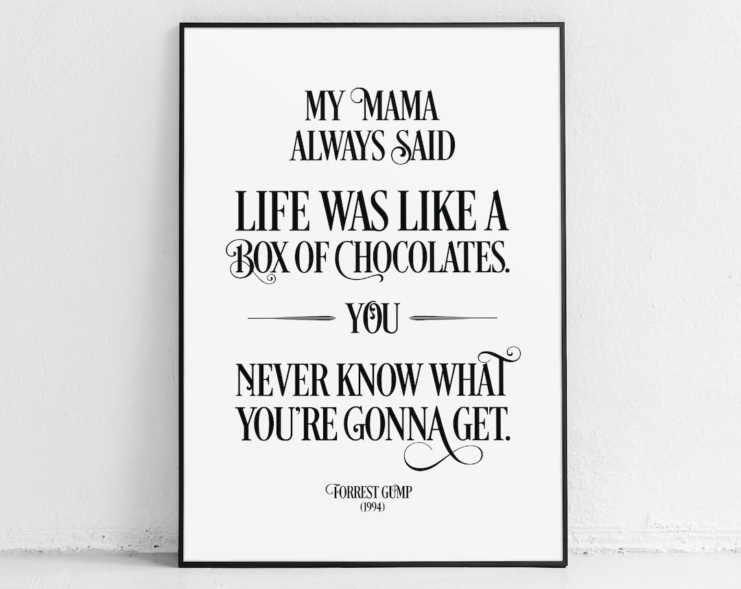 Forrest Gump Poster, Art, Print, Quotes, Life is Like a Box of ...