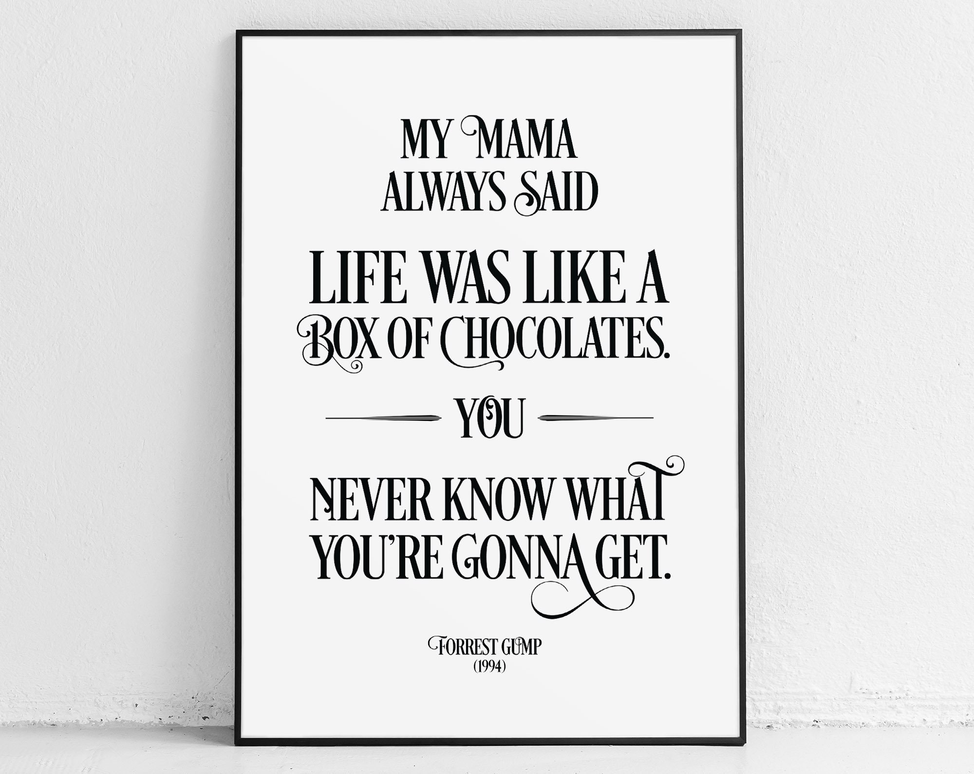 Forrest Gump Poster, Art, Print, Quotes, Life is Like a Box of ...