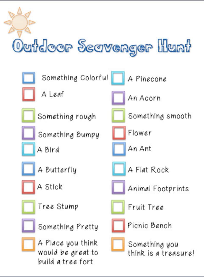 Outdoor Scavenger Hunt - Etsy