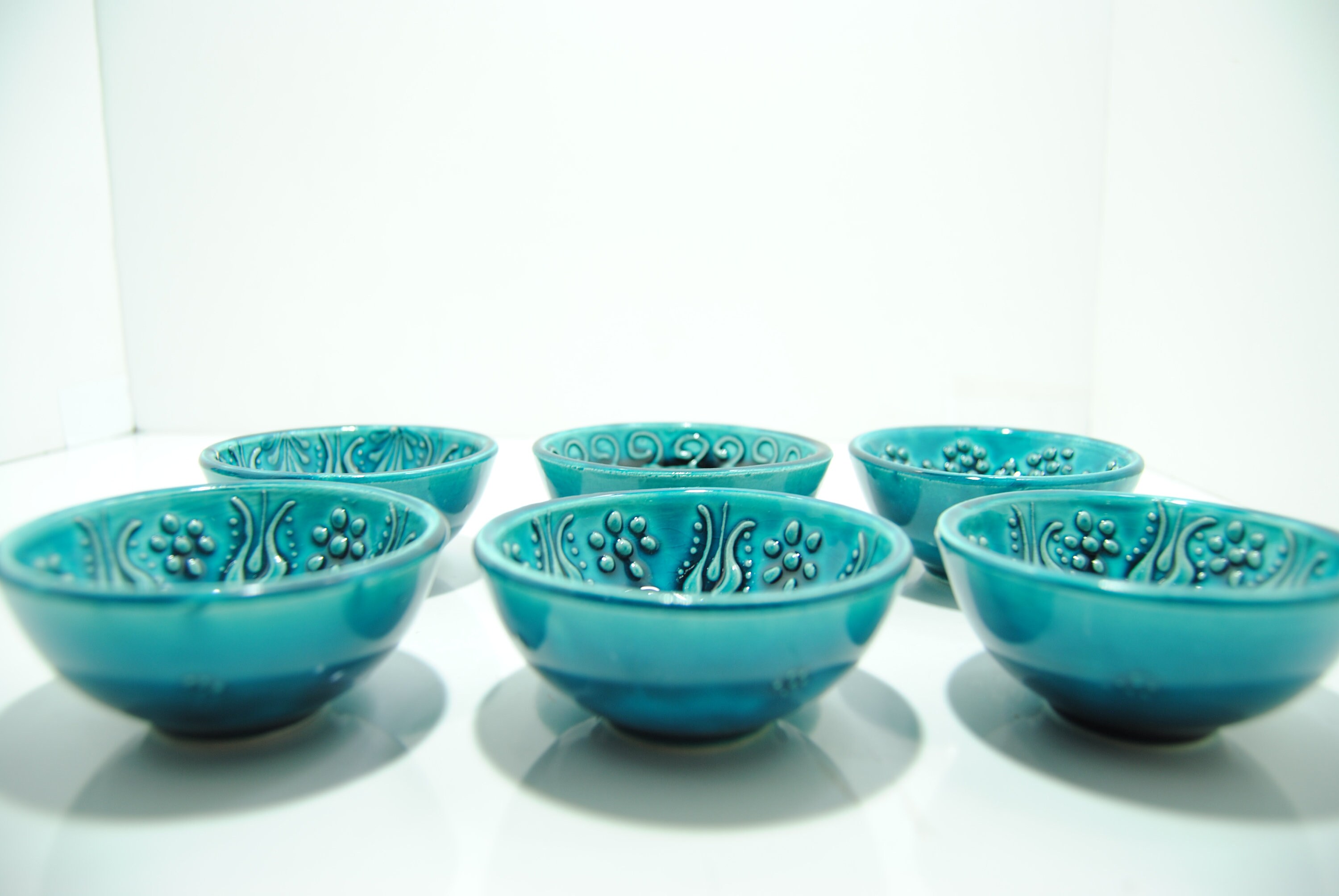 Ceramic Bowl 6 Pieces turquoise Color Handmade&handpainted | Etsy