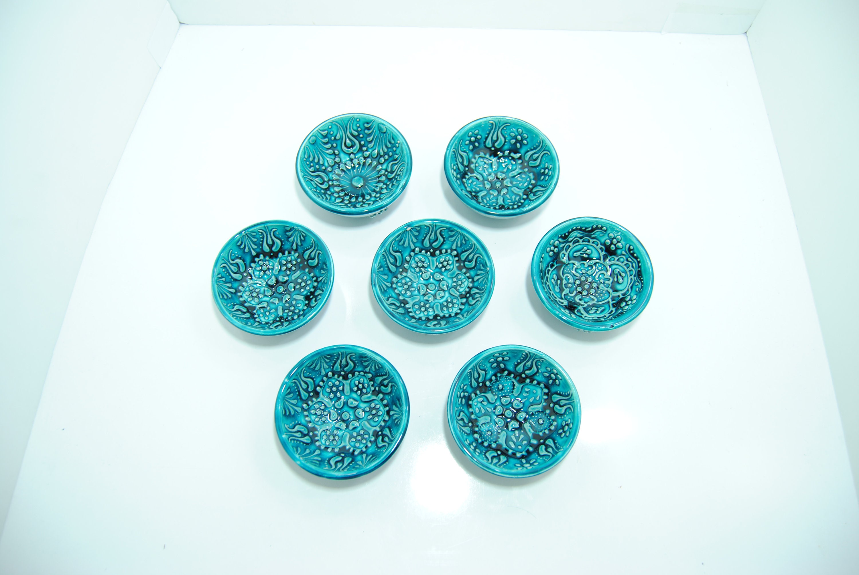 Ceramic Bowl 6 Pieces turquoise Color Handmade&handpainted | Etsy
