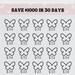 Butterfly, Preppy Pink, Money Saving Challenge Printable, Save 1000 in ...