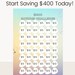 Money Saving Challenge Printable, Save 400, Savings Challenge, Savings ...