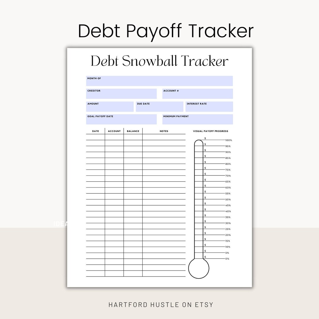 Debt Snowball Tracker Printable: Financial Freedom Worksheet (PDF) - Etsy