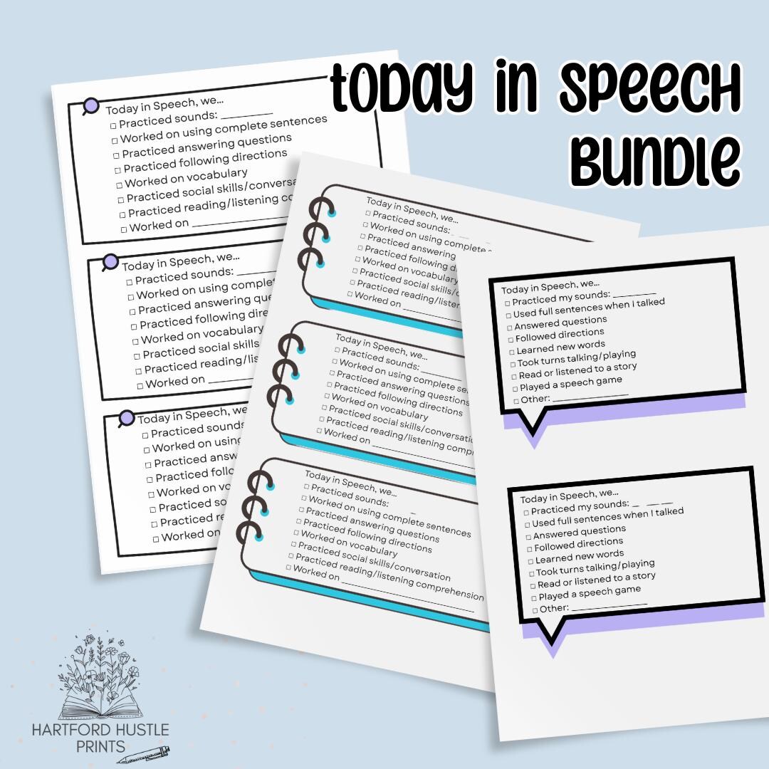 Speech Therapy Checklist: SLP Communication Form (printable PDF) - Etsy