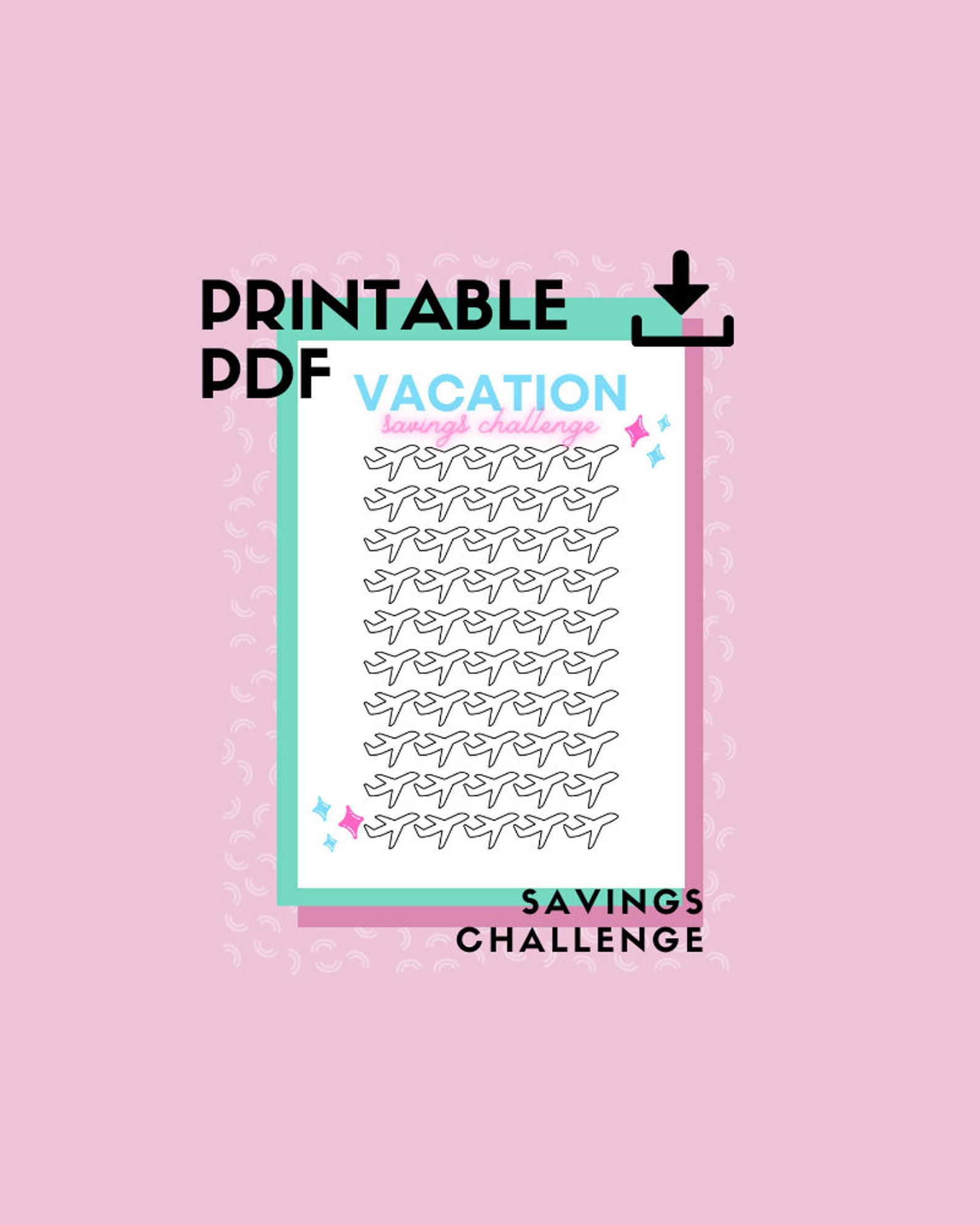 Vacation Savings Challenge Printable | Trip Budget Worksheet | Personal ...