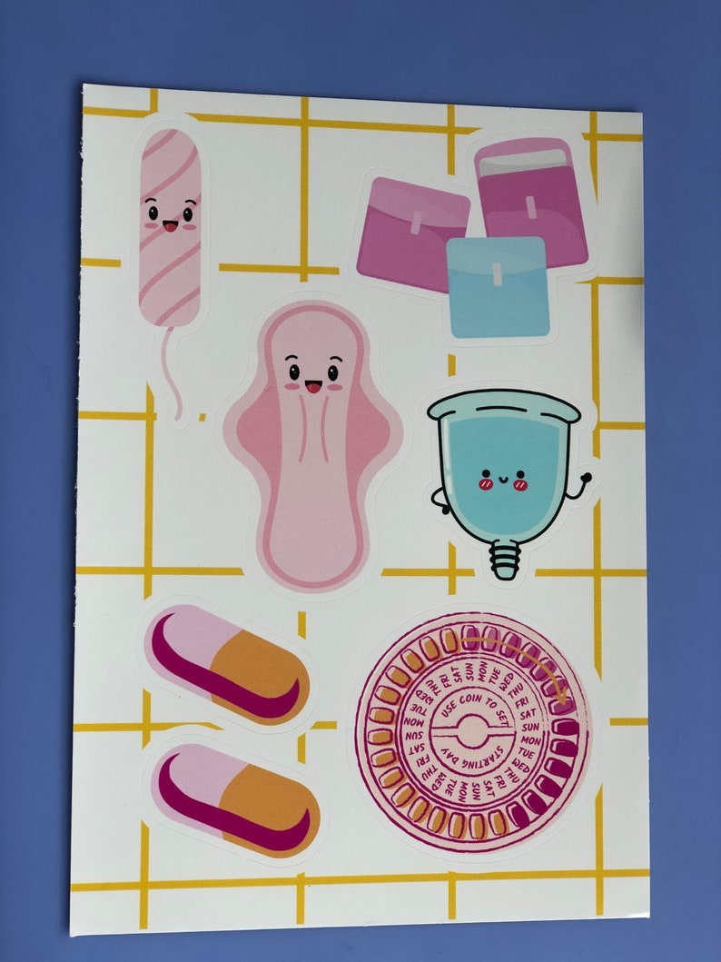 Birth Control Pills Aesthetic Stickers, Period Stickers, Cute ...