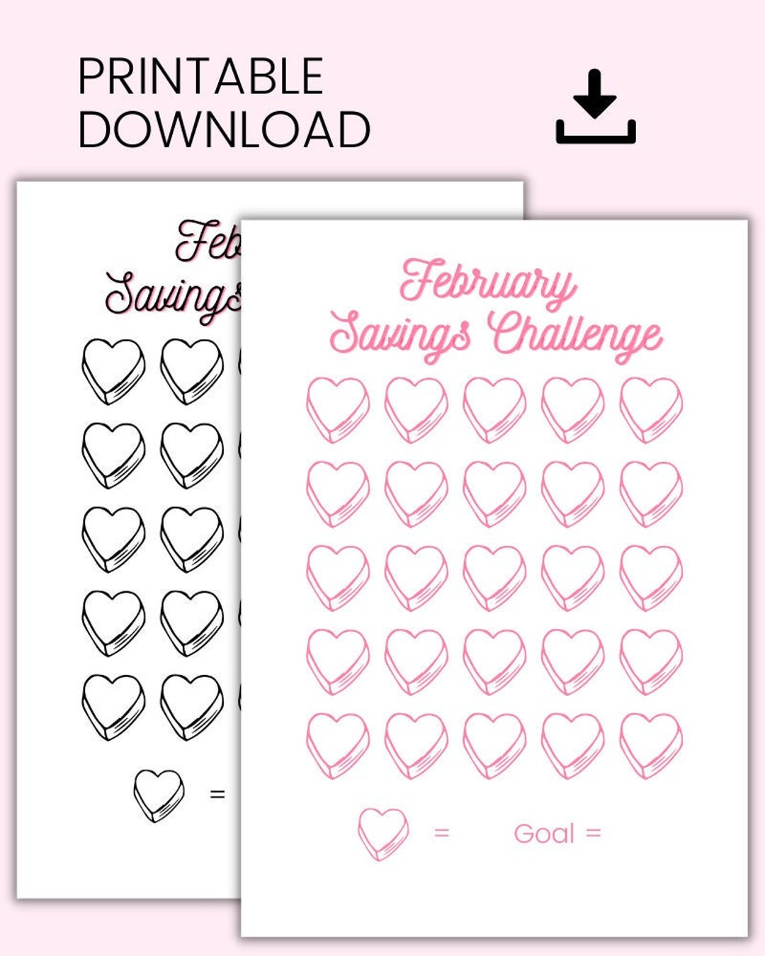 February Savings Challenge, Printable, Money Challenge, Budget Tracker ...