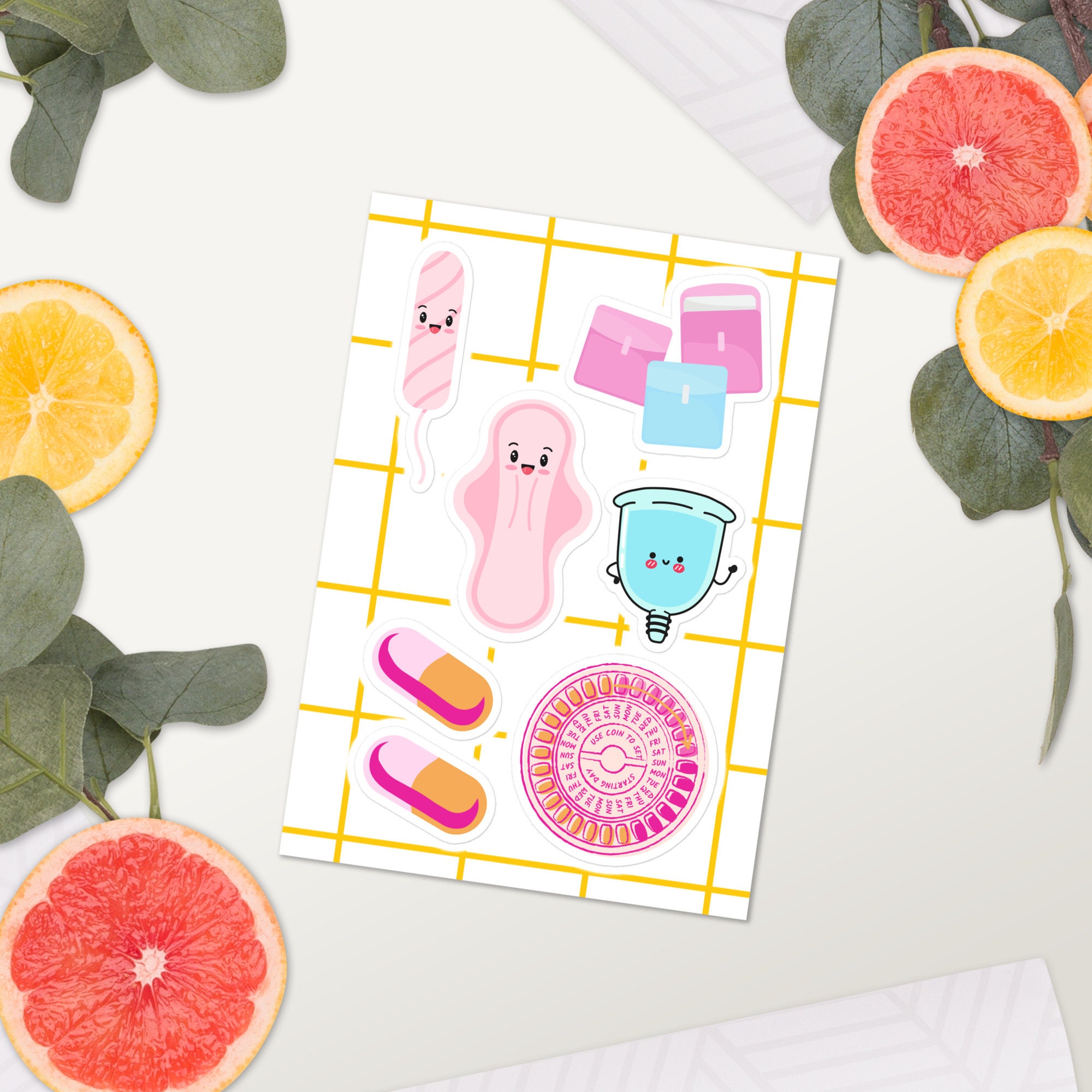 Birth Control Pills Aesthetic Stickers, Period Stickers, Cute ...