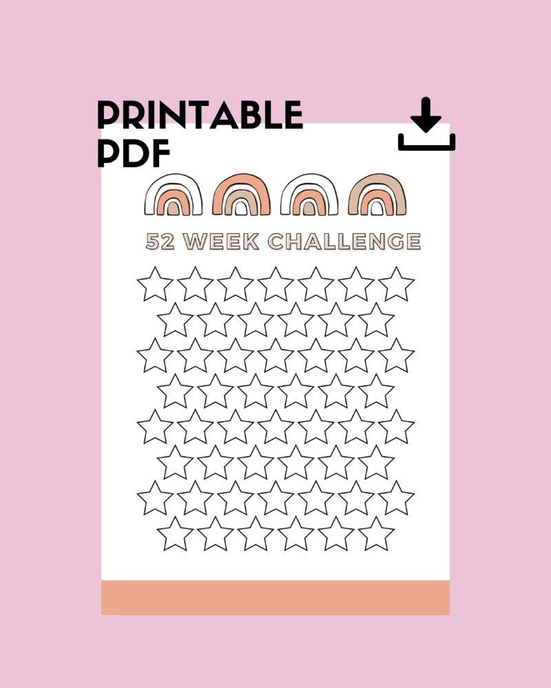 52 Week Savings Challenge Printable: Money Budget Worksheet (PDF) - Etsy UK