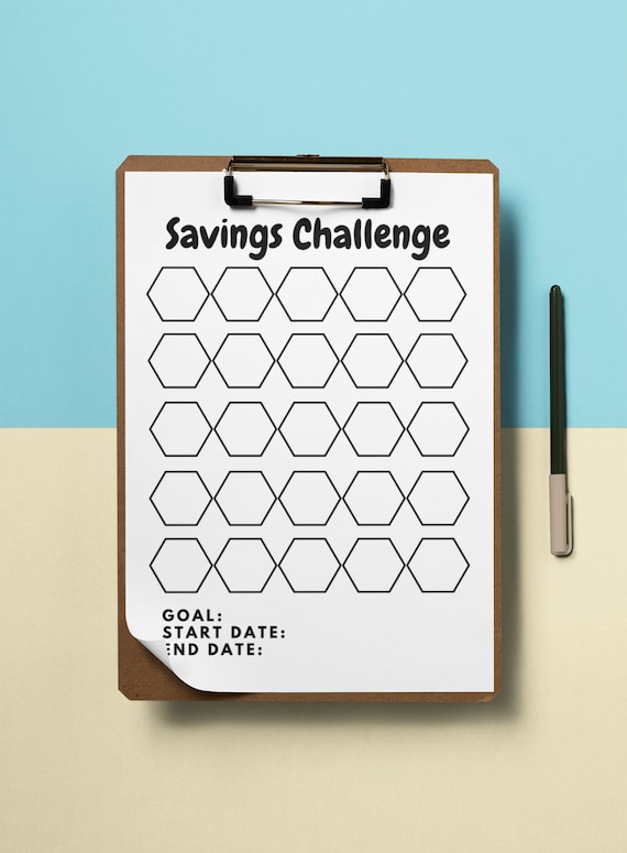 Hexagon Money Challenge Printable Save Money Savings | Etsy