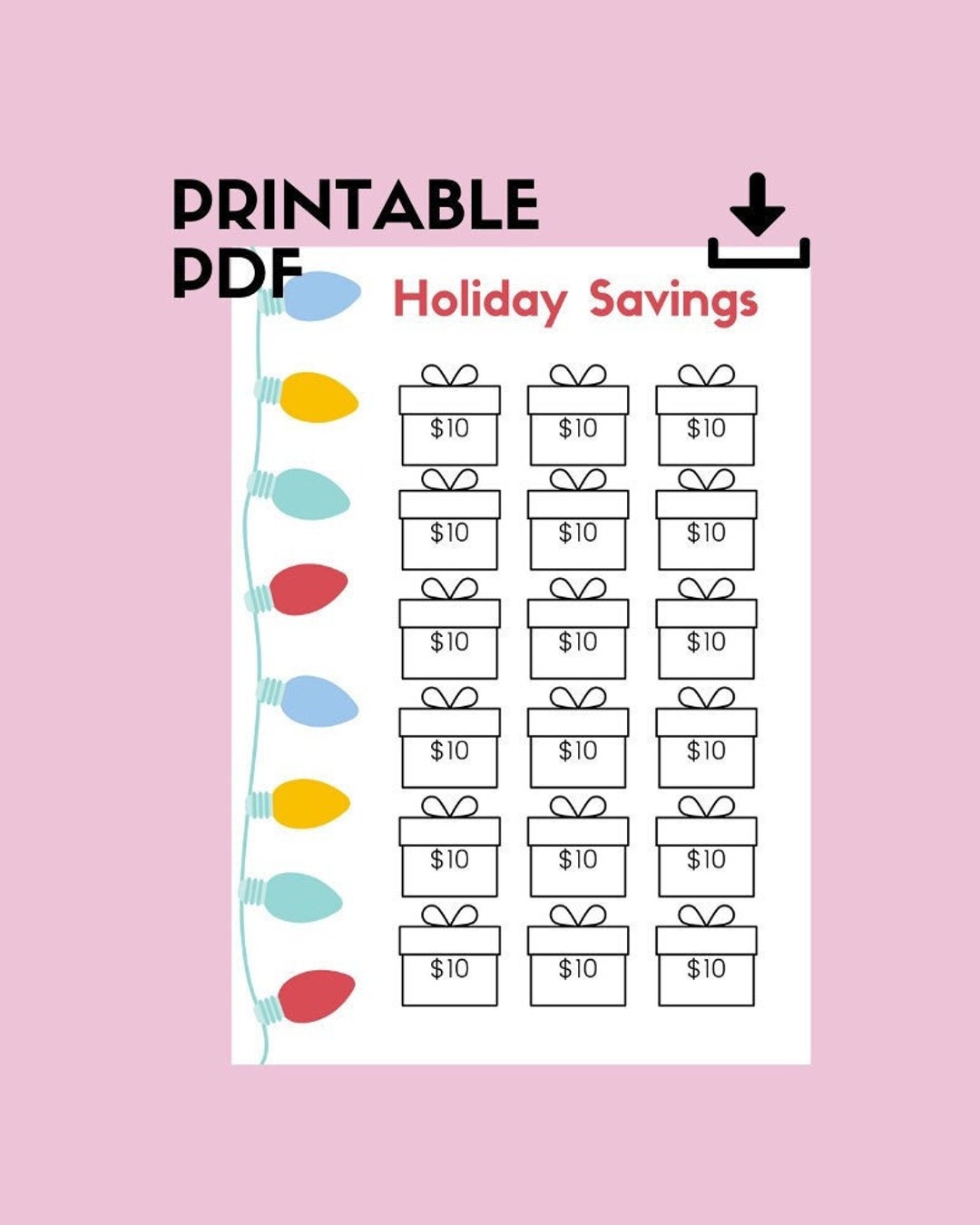 Christmas Savings Challenge,christmas Budget,christmas Shopping ...