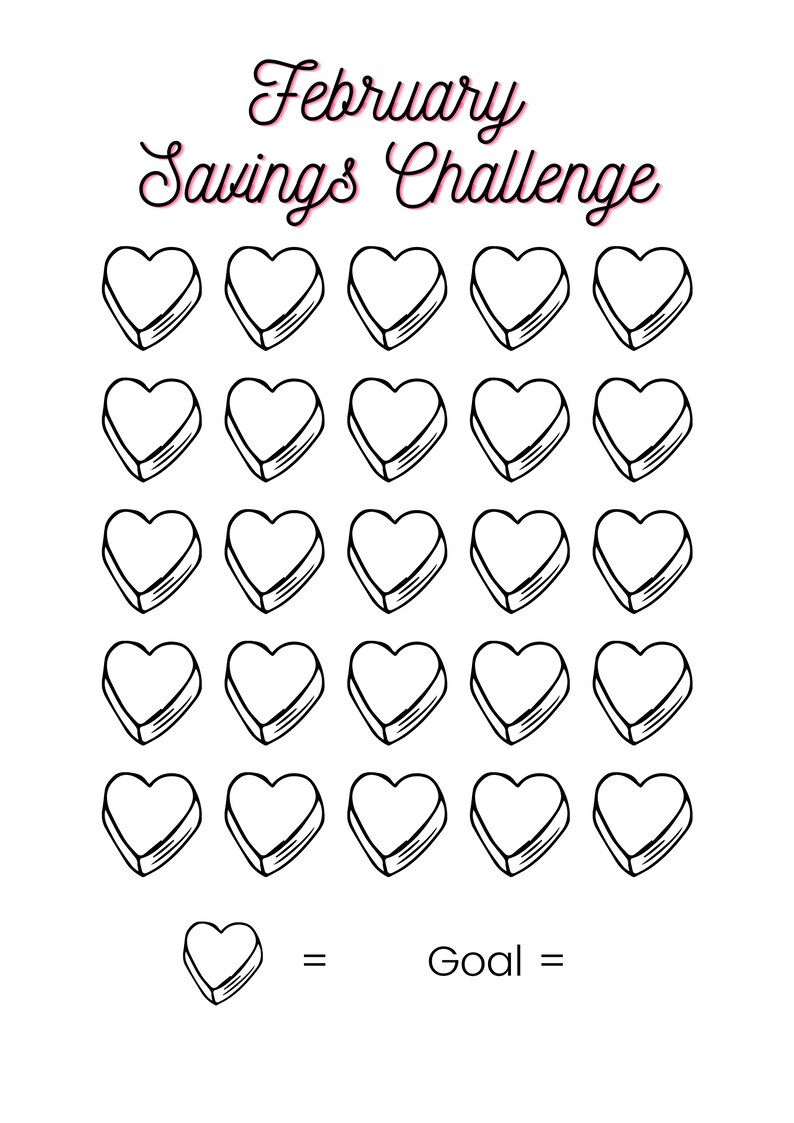 February Savings Challenge Printable Money Challenge Budget - Etsy Canada