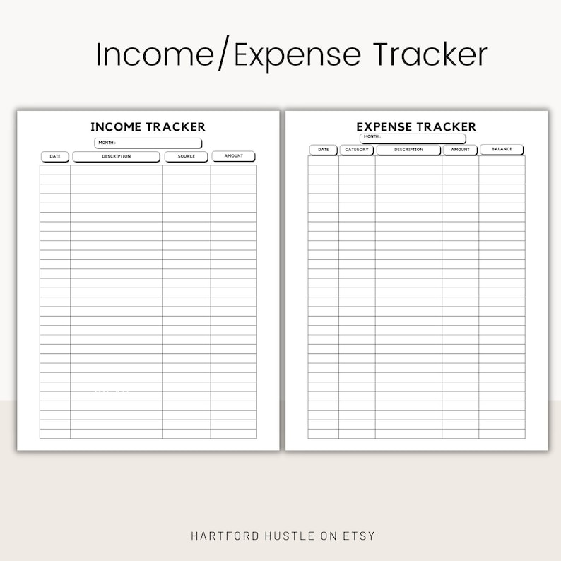 Income & Expense Tracker Printable Business Money Tracker Business ...