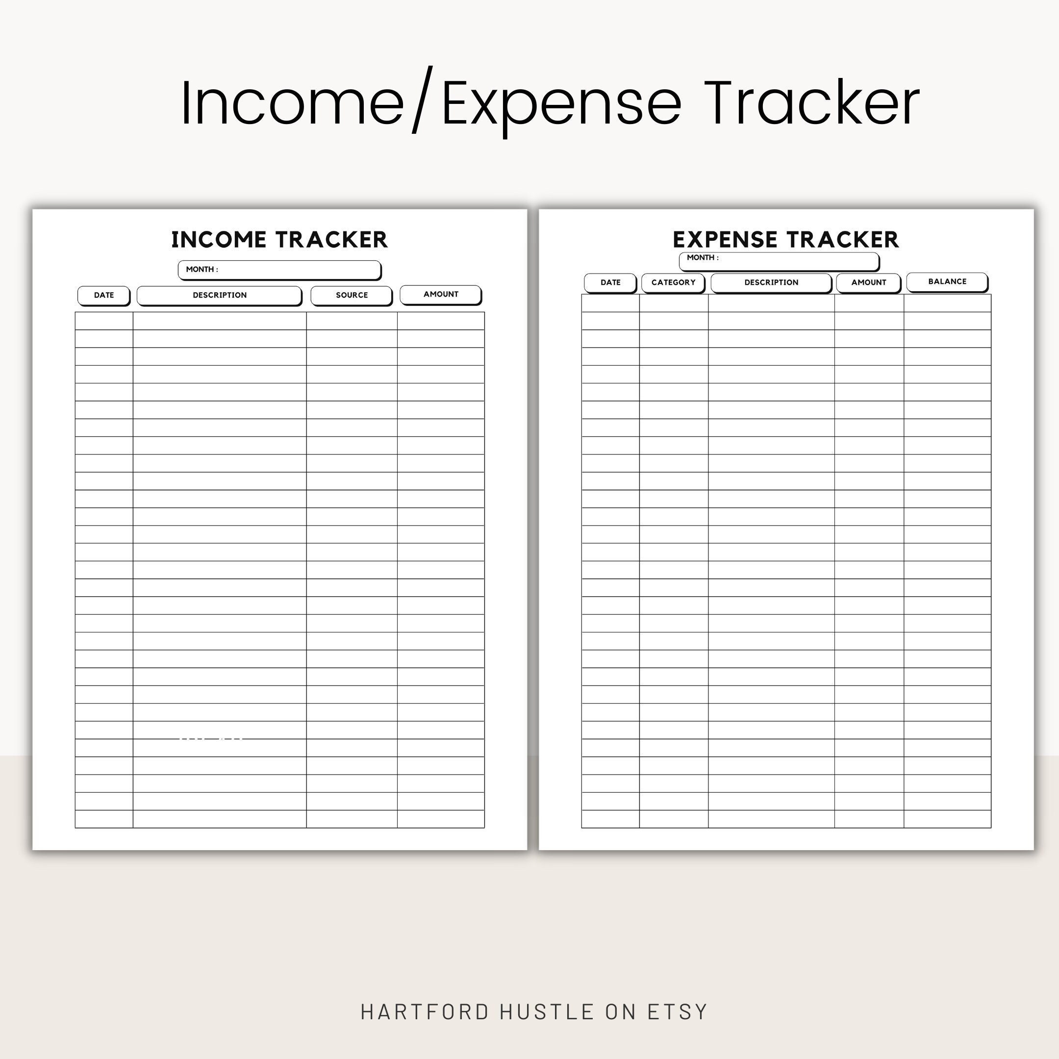 Income & Expense Tracker Printable,business Money Tracker,business ...