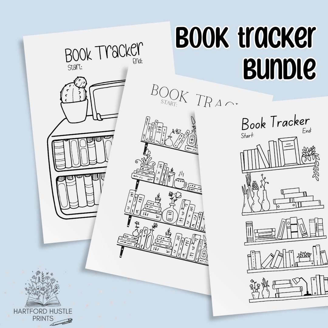 Reading Book Tracker Printable | Bookshelf Reading Log | Digital ...