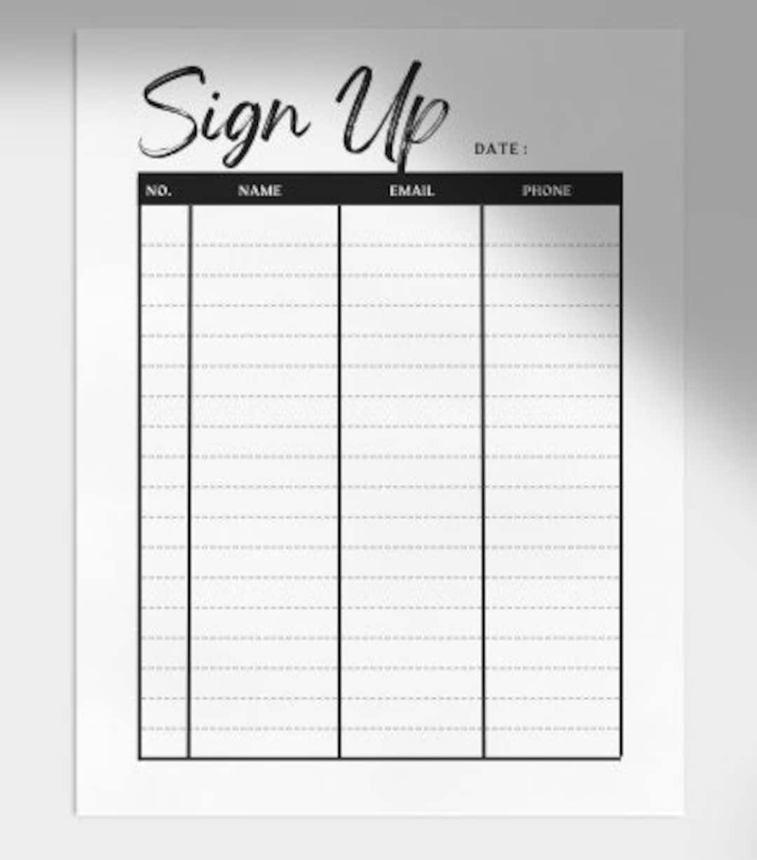 Sign in Sheet, Sign in Templates, Time in Printable,department Sign In ...