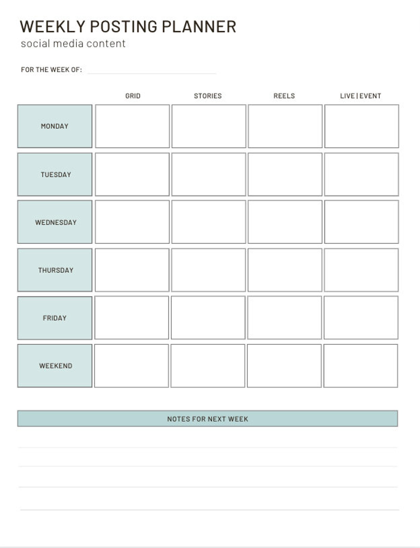 Social Media Manager Printables Pdf Facebook Instagram - Etsy