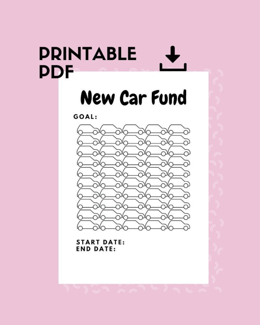 New Car Fund Budget,new Car Budget,new Car Fund,savings Challenge,money ...