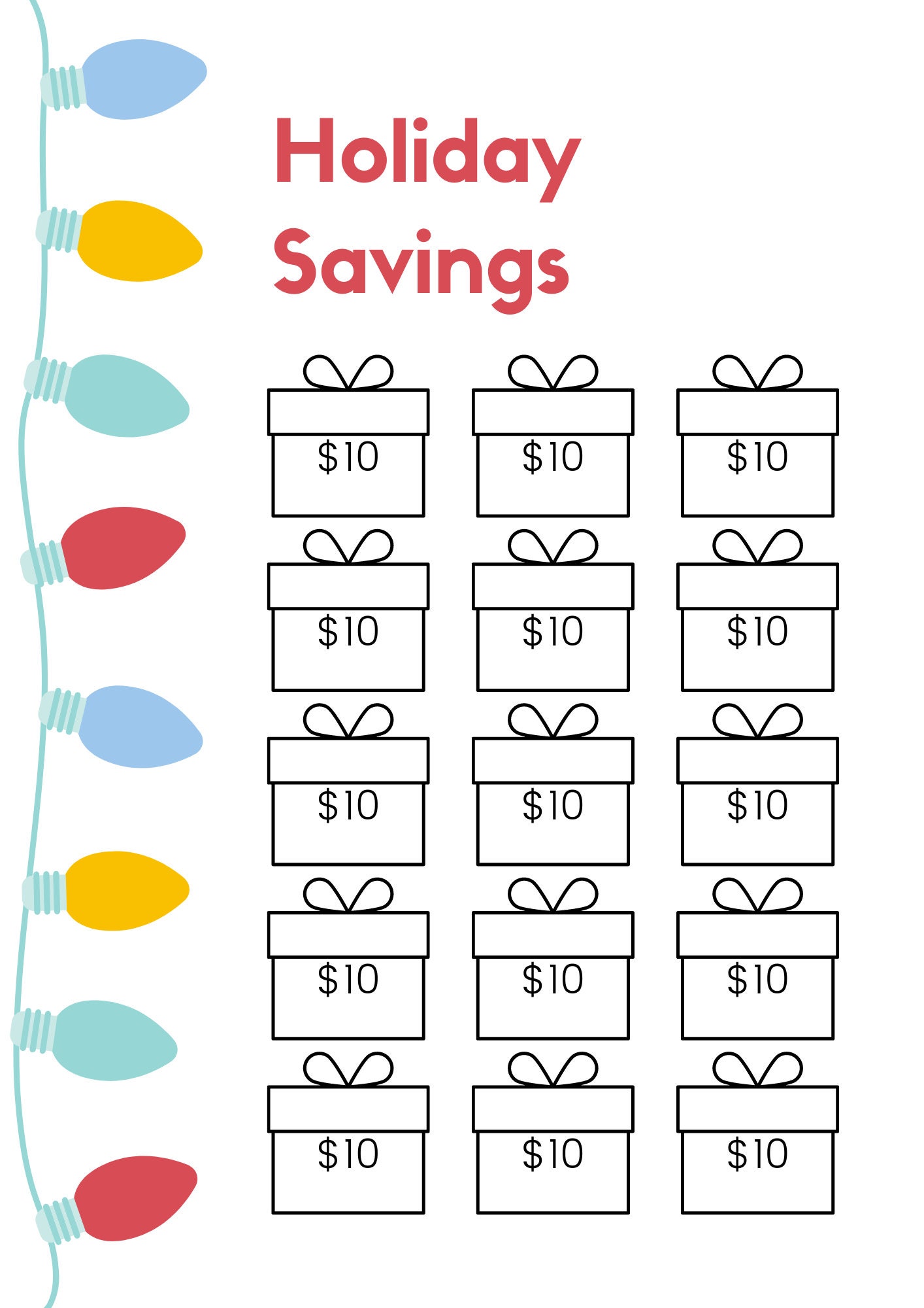 Christmas Savings Challenge,christmas Budget,christmas Shopping ...
