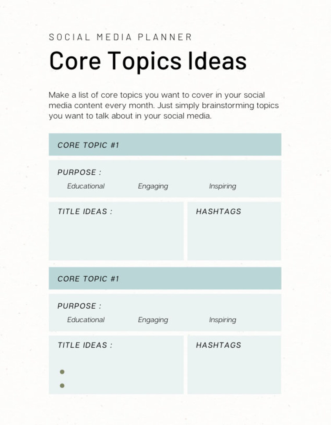 Social Media Manager Printables Pdf Facebook Instagram - Etsy