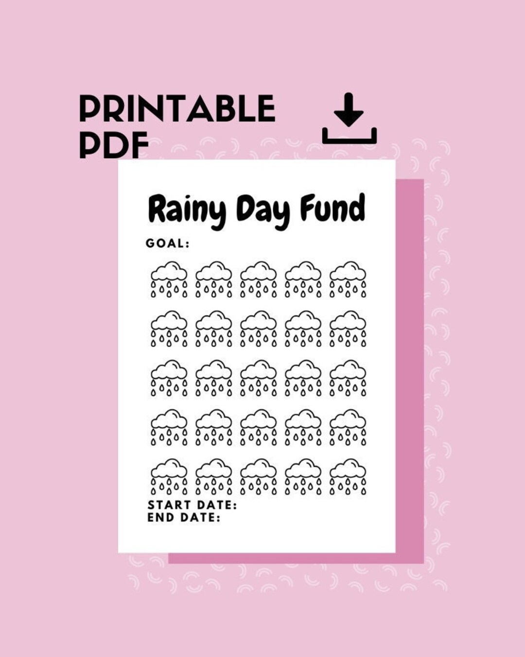 Rainy Day Fund Savings Challenge: Personal Finance Tracker (PDF) - Etsy