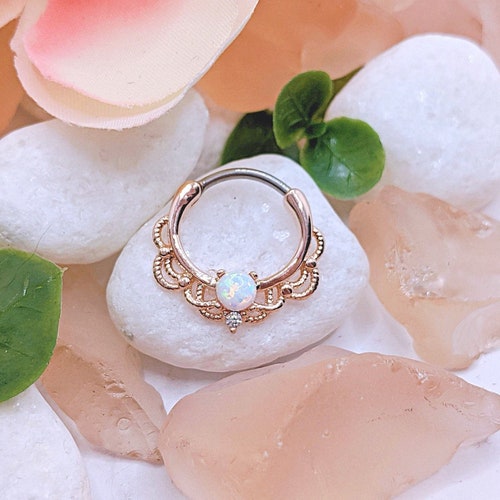Gorgeous Rose Gold Daith Piercing Jewelry Septum Ring Set - Etsy
