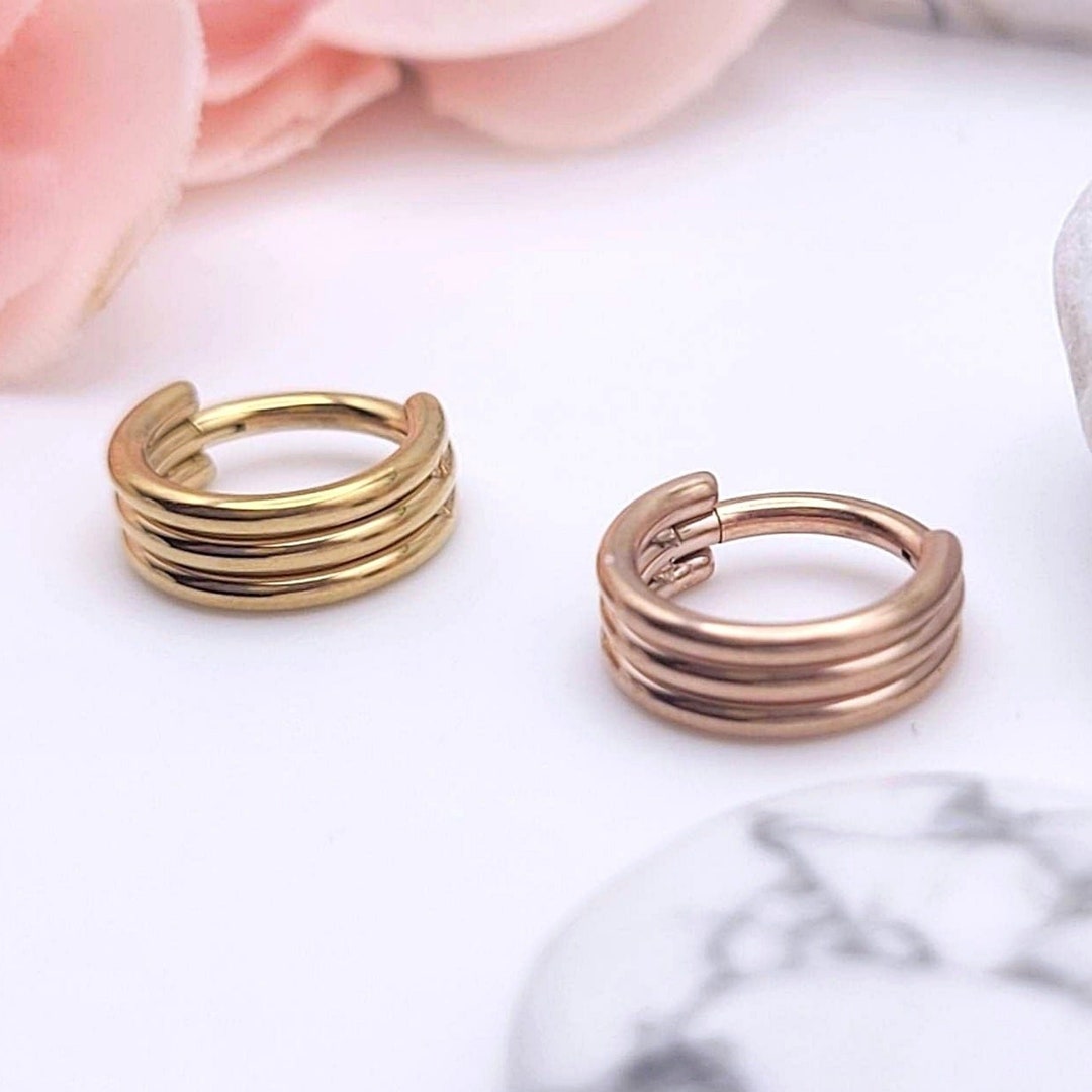 Triple Hoop Clicker Ring for Septum Daith and Cartilage - Etsy