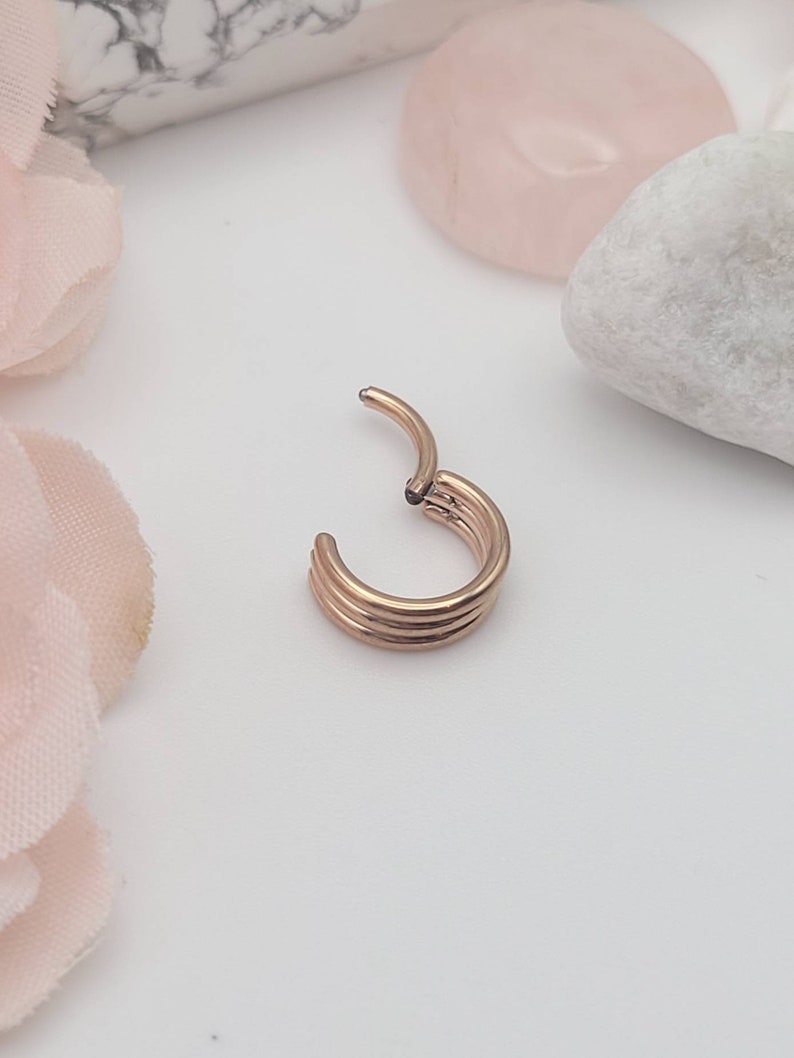 Triple Hoop Clicker Ring for Septum Daith and Cartilage - Etsy