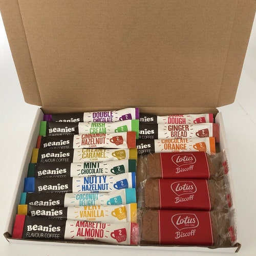 Coffee Lovers Gift Box 12 Great Flavours With Biscuits - Etsy UK