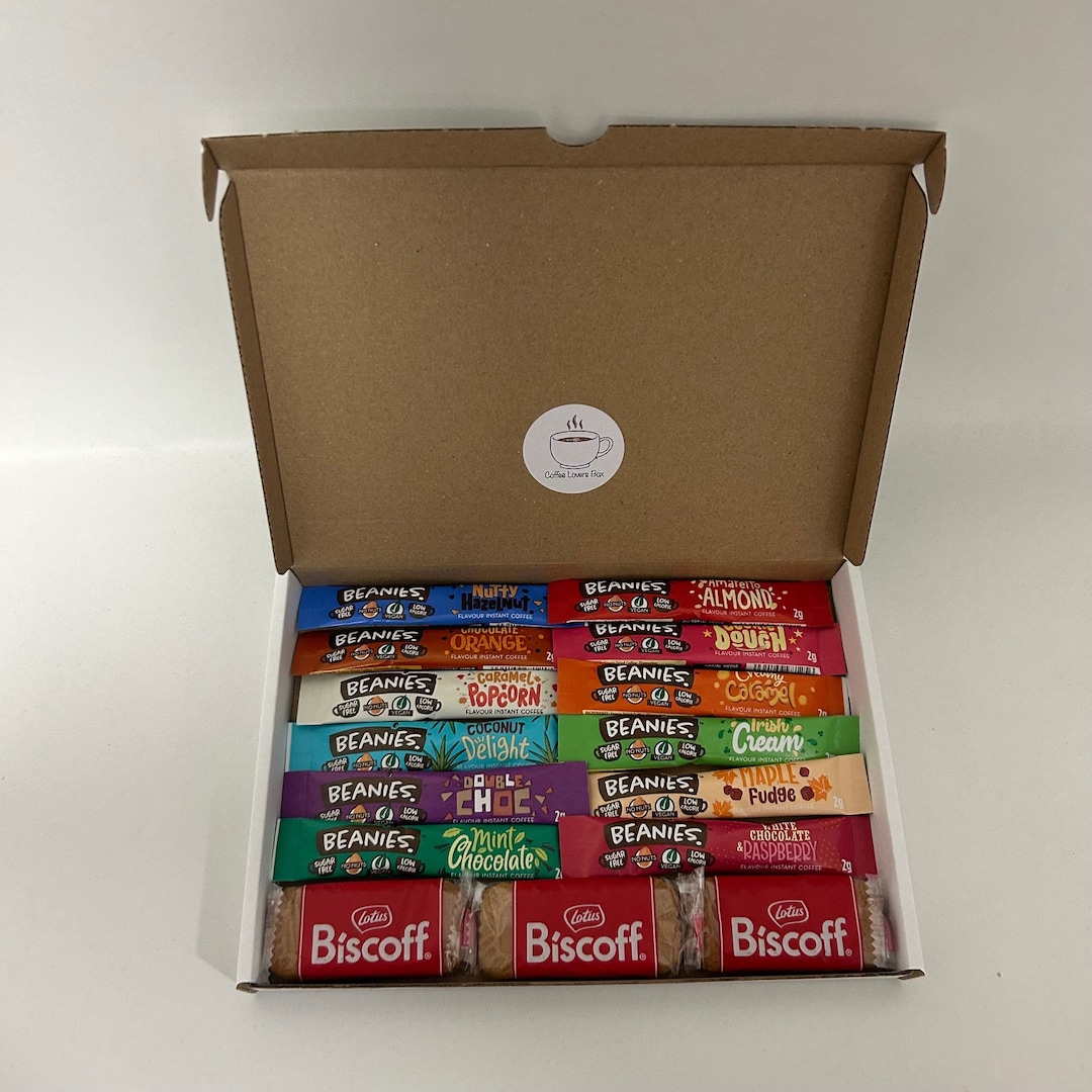 Coffee Lovers Gift Box - 12 Great Flavours With Biscuits - Etsy UK