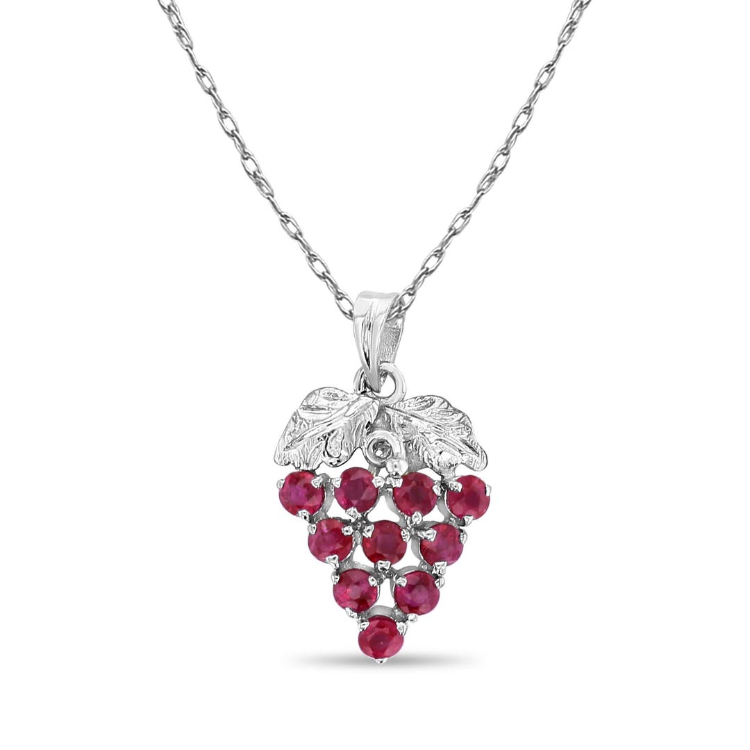 Ruby Grape Cluster Pendant 14k Yellow Gold Gift for Her, Them, Birthday ...