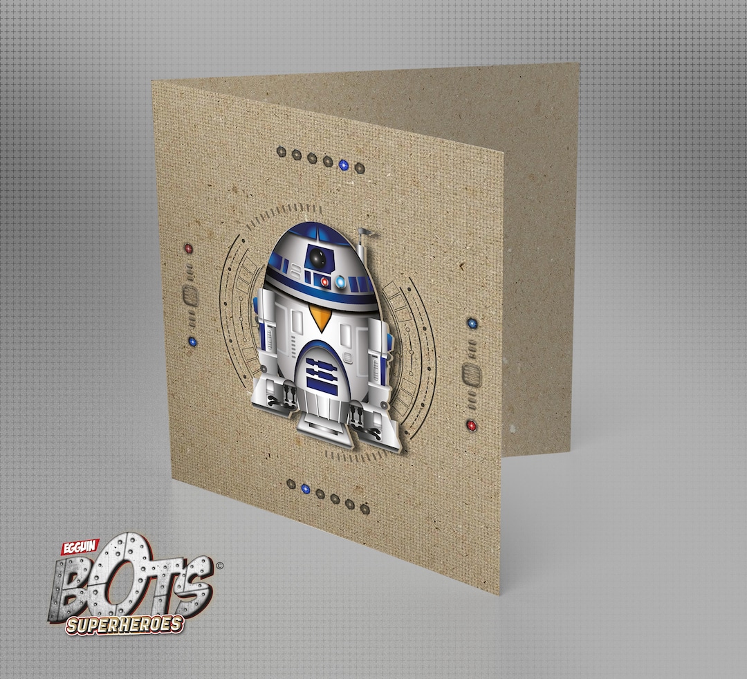 Superhero R2D2 Greeting Card - Egguin Bots - Etsy