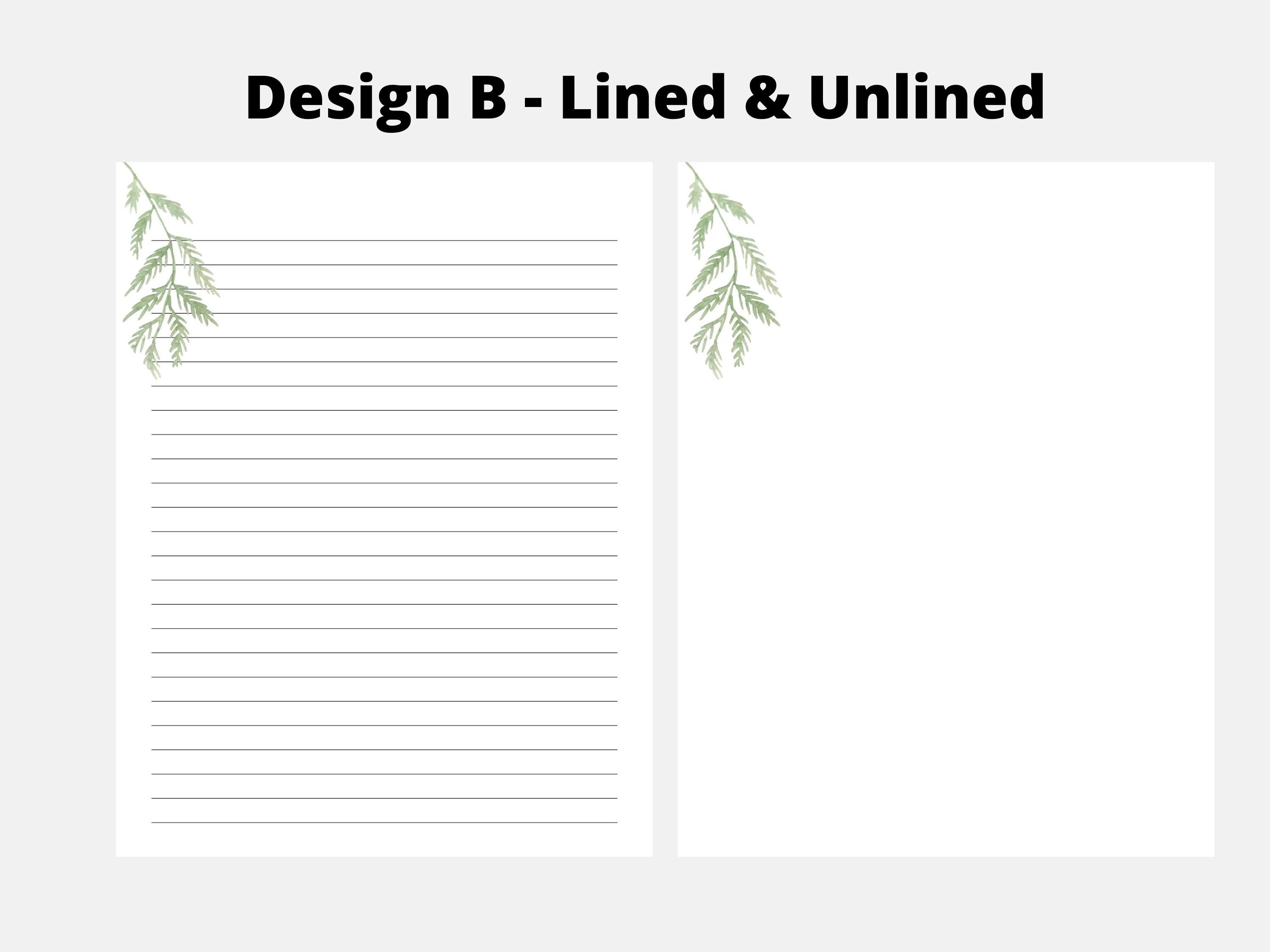 Greenery Printable Stationery Digital Botanical Letter - Etsy