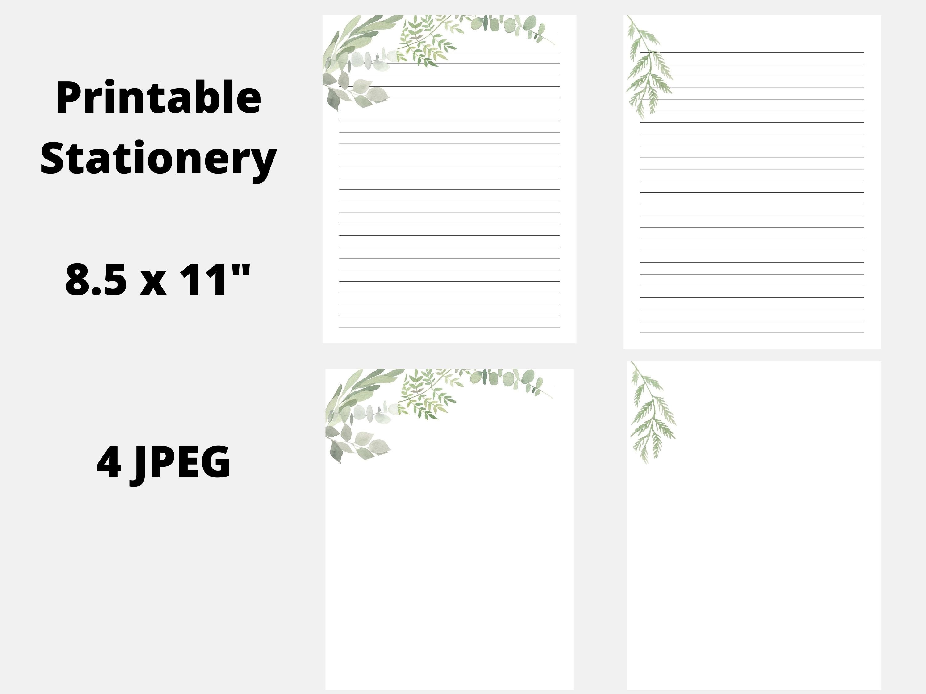 Greenery Printable Stationery Digital Botanical Letter - Etsy