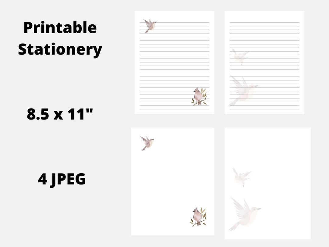 Birds Printable Stationery, Printable Brown Letter Writing Paper ...