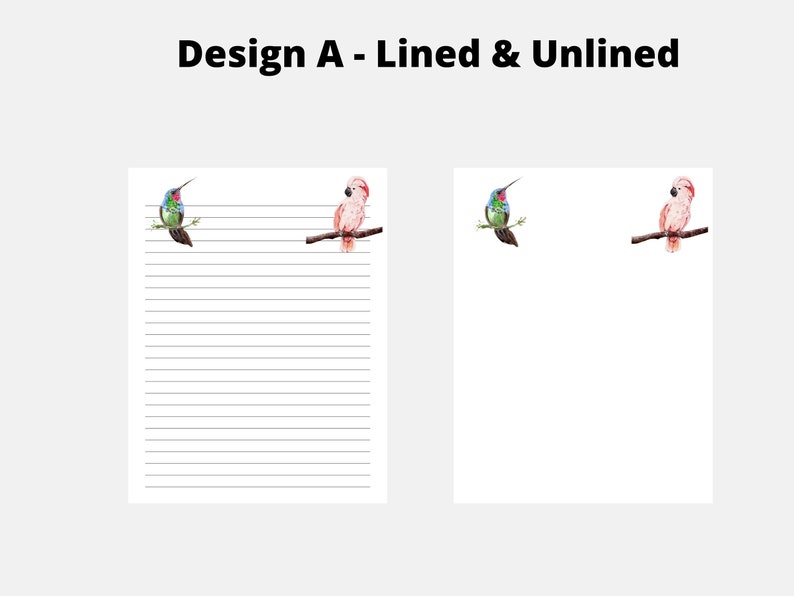 Printable Birds Letter Writing Paper Animal Printable | Etsy