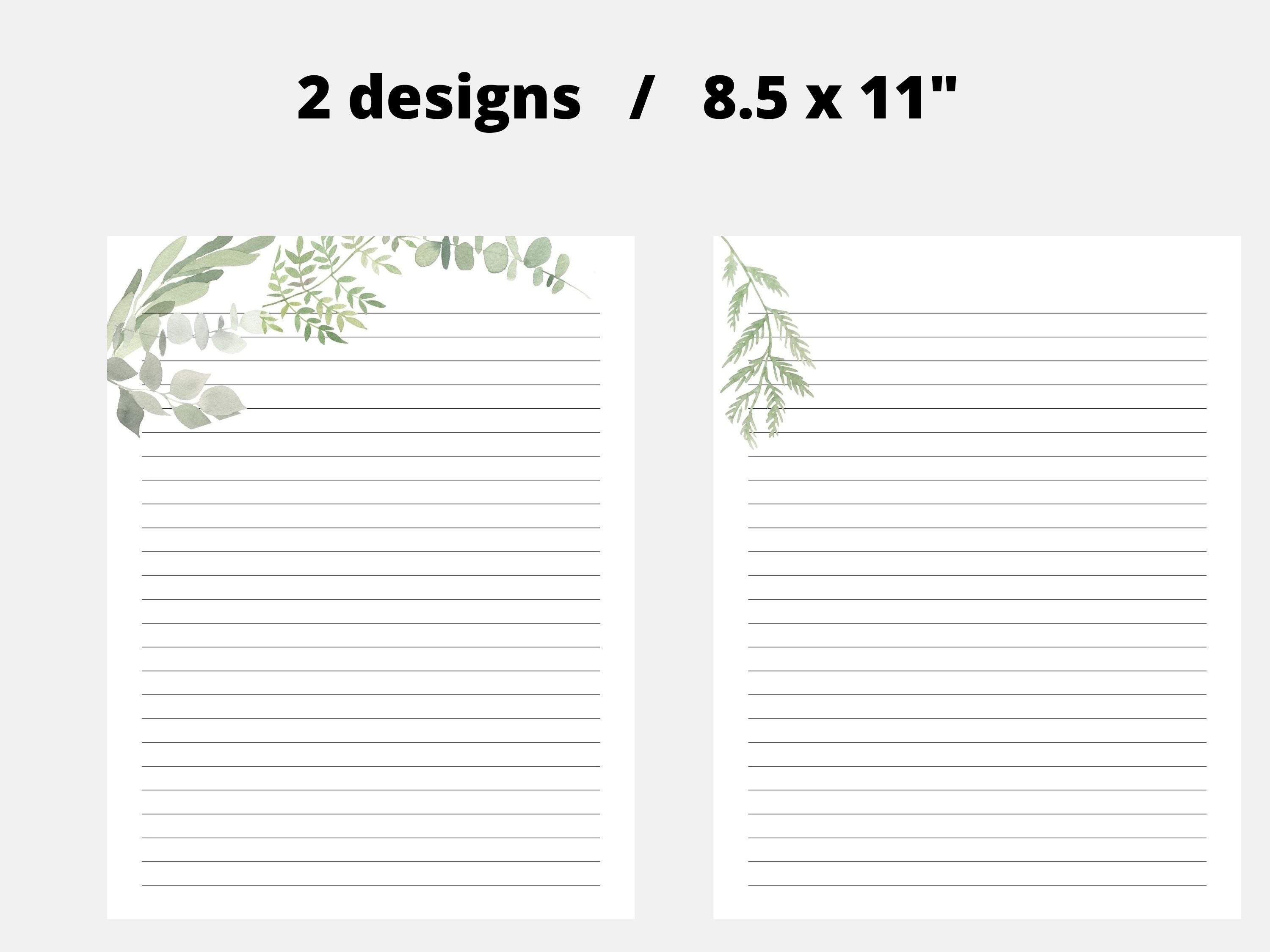 Greenery Printable Stationery Digital Botanical Letter | Etsy