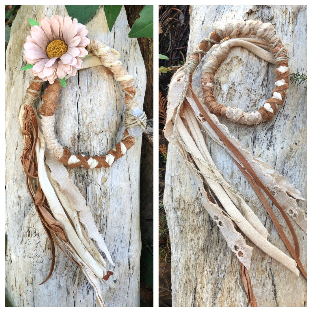 ONE Made to Order Boho Botanical Hairwrap, Dreadwrap, Fabric Loc ...