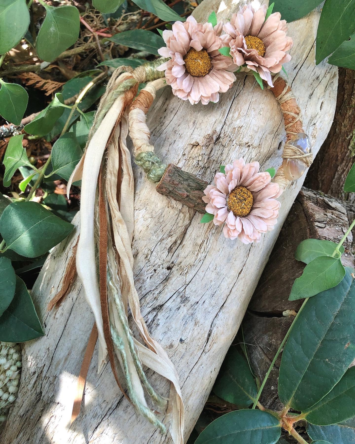 ONE Made to Order Boho Botanical Hairwrap, Dreadwrap, Fabric Loc ...