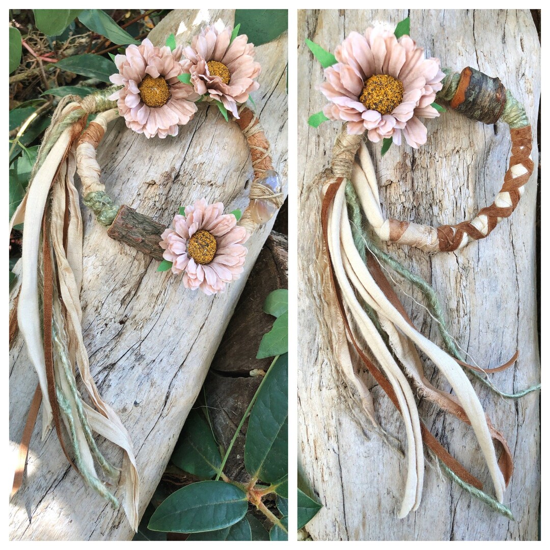 ONE Made to Order Boho Botanical Hairwrap, Dreadwrap, Fabric Loc ...