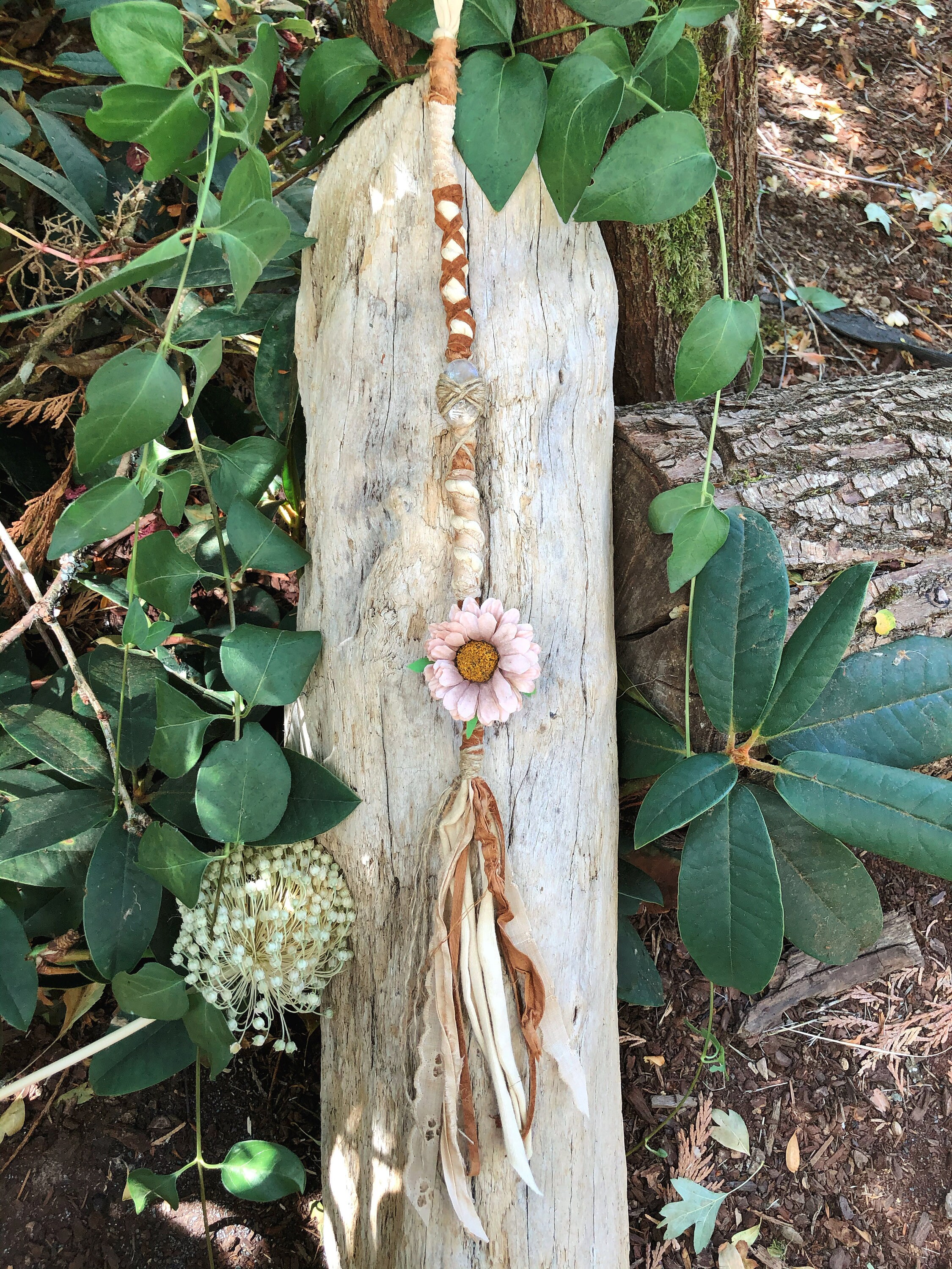 ONE Made to Order Boho Botanical Hairwrap, Dreadwrap, Fabric Loc ...