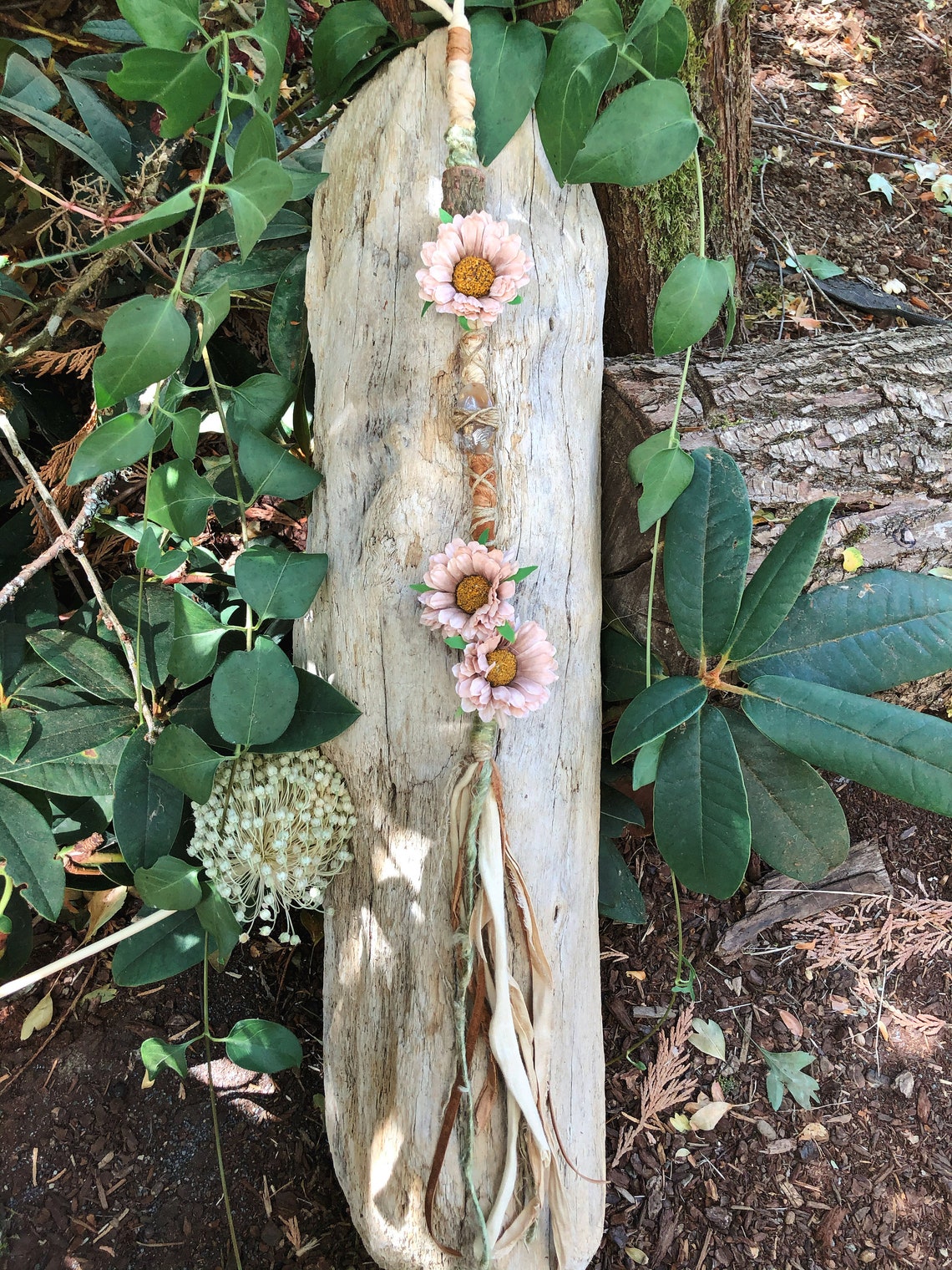 ONE Made to Order Boho Botanical Hairwrap, Dreadwrap, Fabric Loc ...