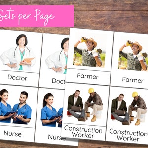 Community Helpers Montessori Culture 3 Part Cards Kindergarten ...