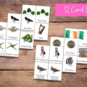 National Symbols of Ireland Montessori 3-part Cards Vocabulary Flash ...