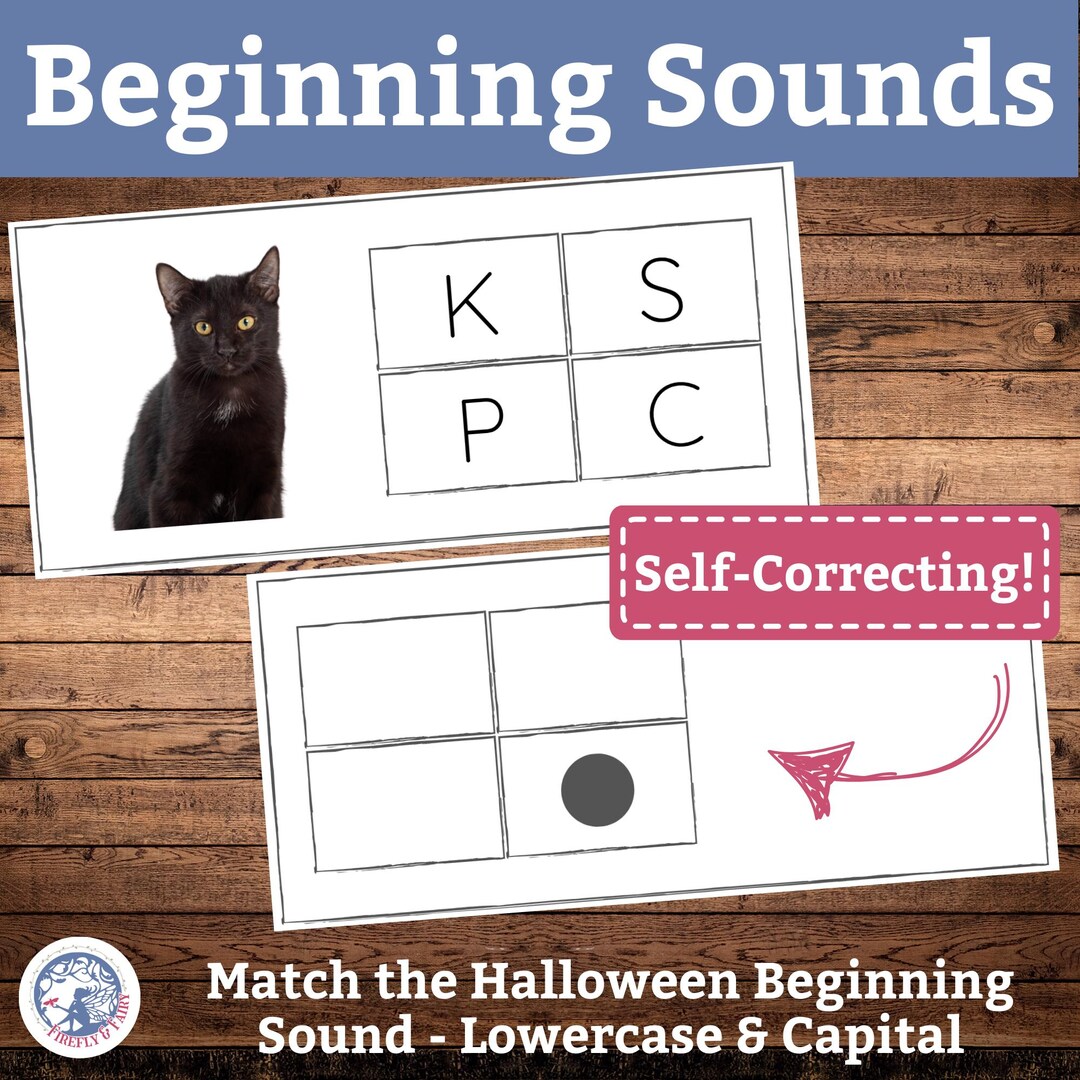 Halloween Beginning Sounds Activity Cards: Preschool Phonics Game ...