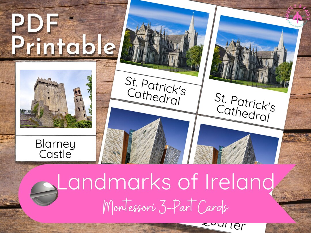 Landmarks of Ireland Montessori 3-part Cards Vocabulary Flashcard ...